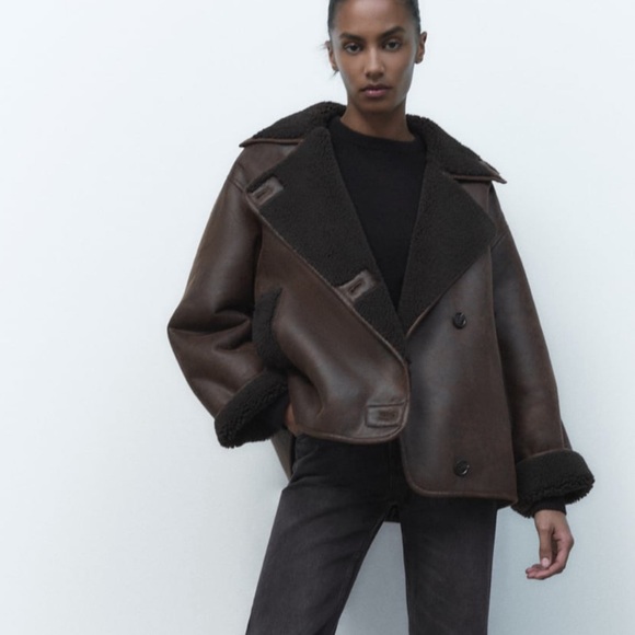 Zara | Jackets & Coats | Zara Brown Double Faced Jacket | Poshmark